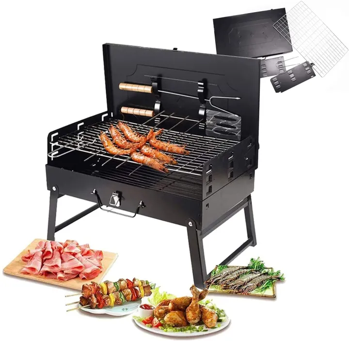 AME TL-466 DESKTOP Folding Charcoal BBQ Grill for Camping Hiking ...
