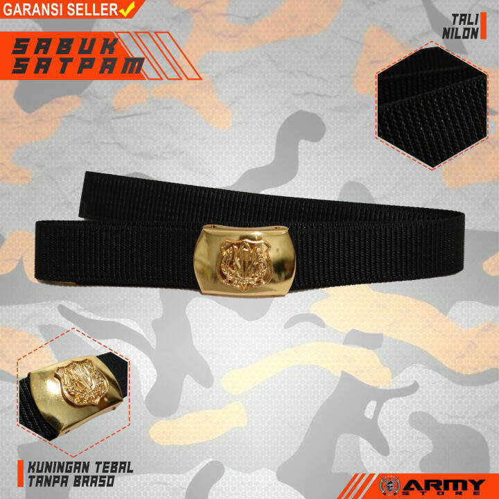 sabuk pdh satpam kuningan tebal non braso | Lazada Indonesia