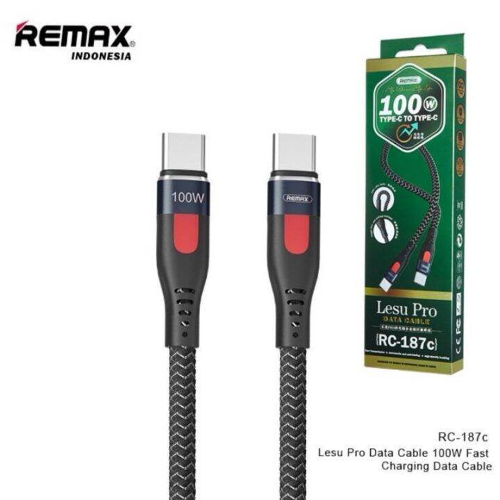 Original Remax RC-187c Lesu Pro 100W Type-C to Type-C Fast Charge Data ...