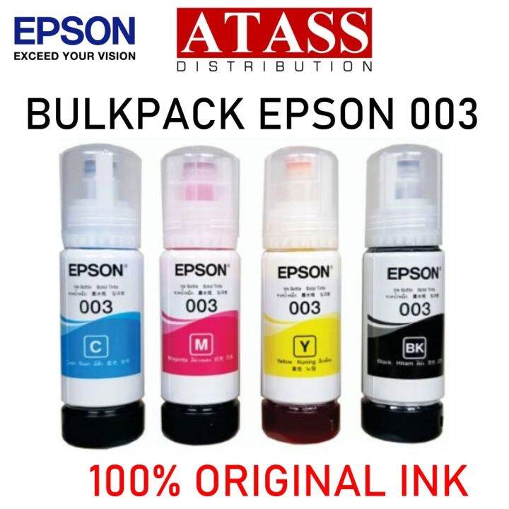 Epson 003 Original Ink Bottle C13T00V for Epson L3110 / L3150 Cyan ...