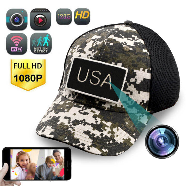 Baseball Cap Spy Camera Wireless WIFI Camera HD 1080P Hidden Camera ...