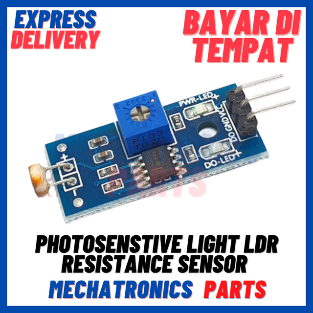 ELC[SEN-0012] PHOTOSENSTIVE LIGHT LDR RESISTANCE SENSOR CAHAYA MODULE ...