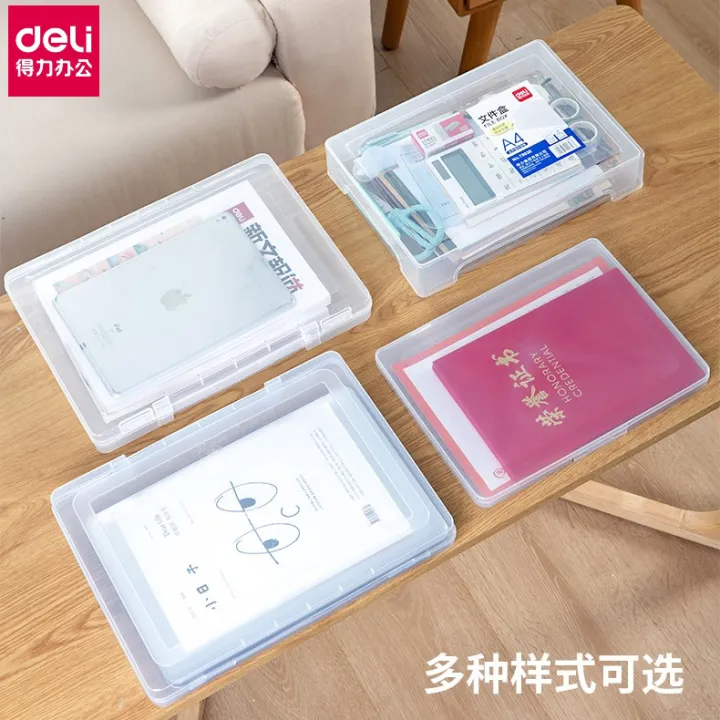 Deli Plastic A4 Certificate File Box 5701/5702 Home Office Storage Box ...