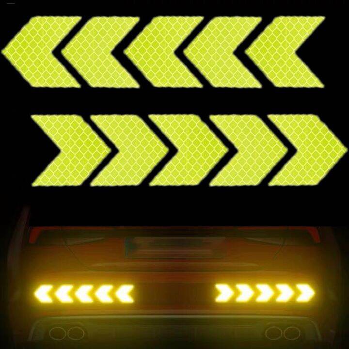 10Pcs/Set Car Sticker Reflective Arrow Sign Tape Warning Safety Sticker ... 10Pcs/Set Car Sticker Reflective Arrow Sign Tape Warning Safety Sticker ...