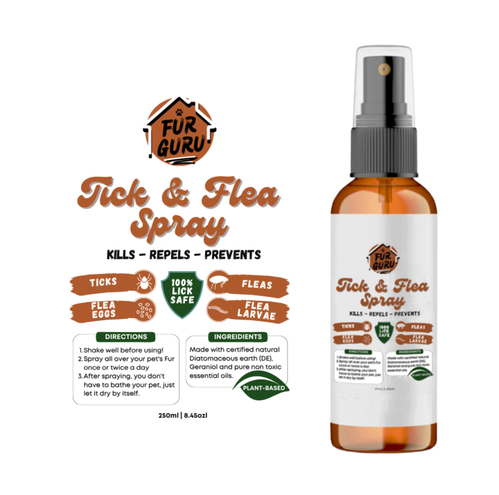 Tick and Flea Spray (120ml, 150ml, 250ml) by Fur Guru Anti Kuto , Anti ...