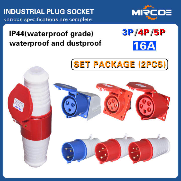 16A 3pin 4pin 5pin Industrial Plug Inudstrial Connector Coupler Panel ...