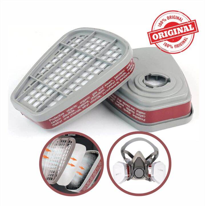 Cartridge Filter Masker Gas Respirator Organik Industrial Mask - 6200 ...