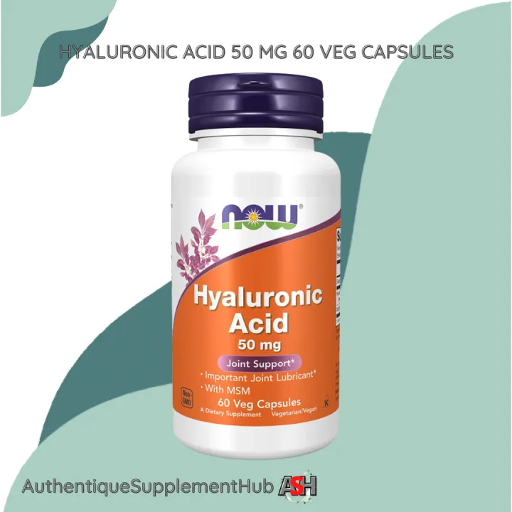 Now Supplements, Hyaluronic Acid 50 mg 60 Veg Capsules - Joint Support ...