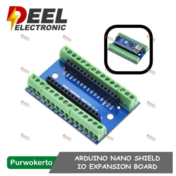 SENSOR SHIELD IO ARDUINO NANO EXPANSION BOARD TERMINAL SUDAH TERSOLDER ...