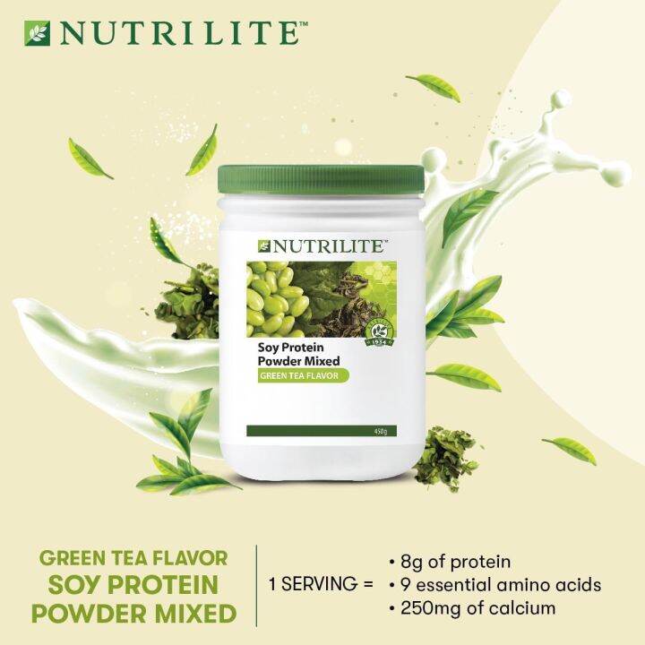🍃 นิวทริไลท์ ดริ้งค์ มิกซ์ โปรตีนถั่วเหลือง รสชาเขียว Nutrilite Soy ...