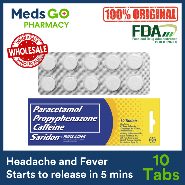 SARIDON TRIPLE ACTION 10 Tablets - Pain reliever | Lazada PH
