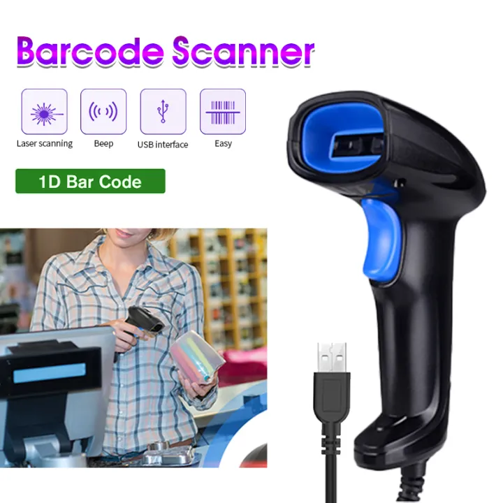 YHD 2.4G USB Barcode Scanner Portable Handheld 1D 2D CCD Screen Payment ...