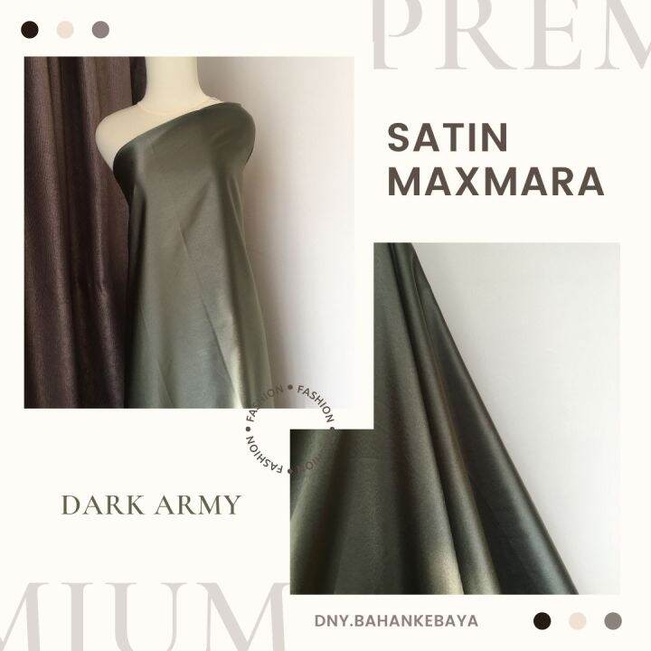 Kain Furing Satin Silk Maxmara Warna Dark Army | Lazada Indonesia