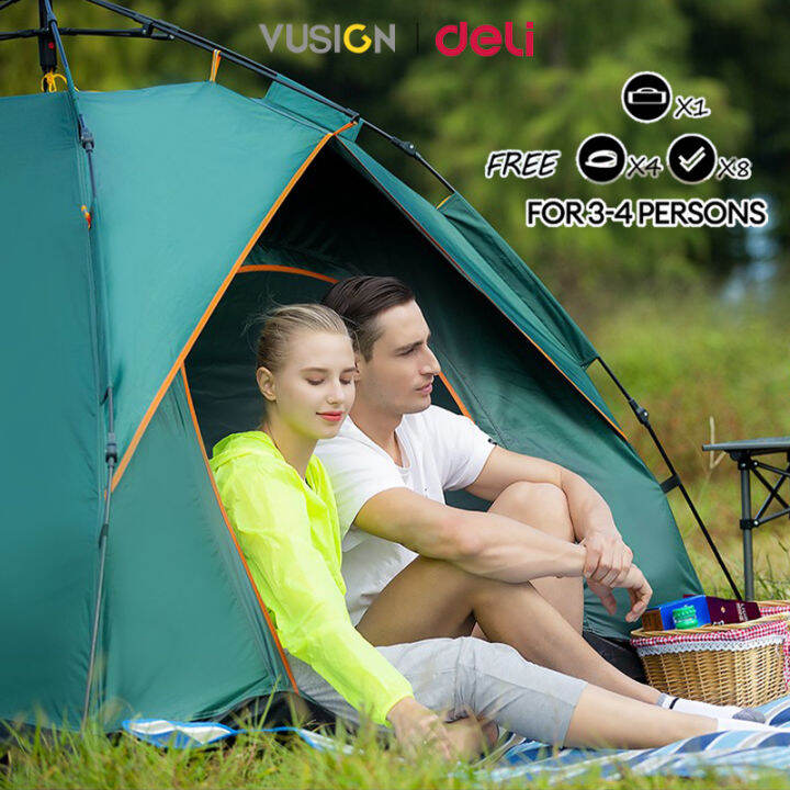 Vusign by Deli Automatic camping tent For 3-4 People Waterproof Vs4001 ...