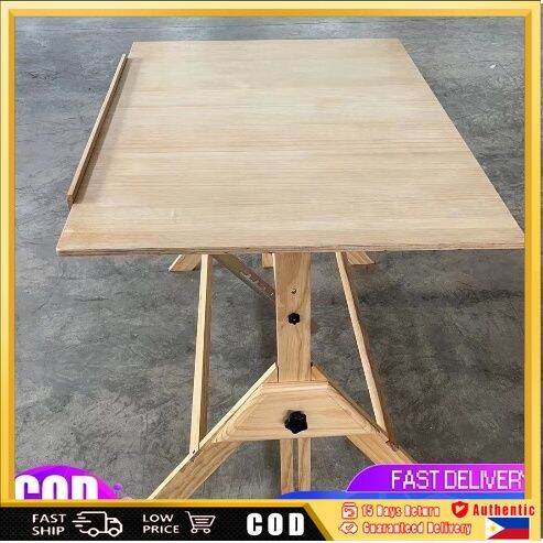 【Free Ruler】Drafting Table Adjustable Height Tilting with Drawers Stool ...