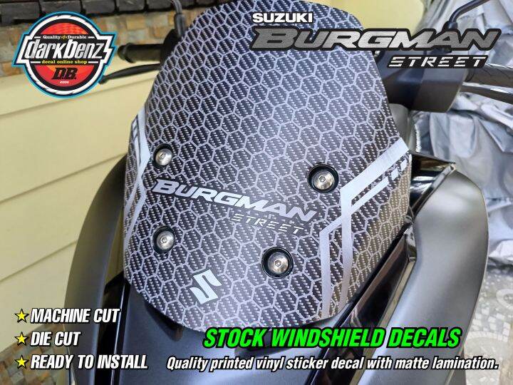 Suzuki Burgman 125 - Honeycomb Design for Stock Windshield Printed ...