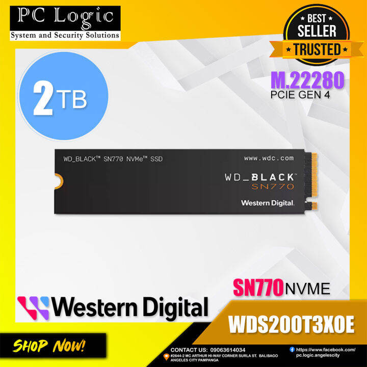Western Digital Black SN770 2TB Nvme M.22280 PCIE Gen 4 SSD | Lazada PH