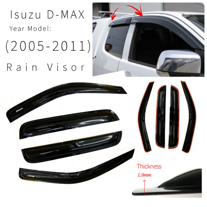 Cpo Rain Visor Isuzu D Max 2005 2006 2007 2008 2009 2010 2011 Thickness 18mm High Quality