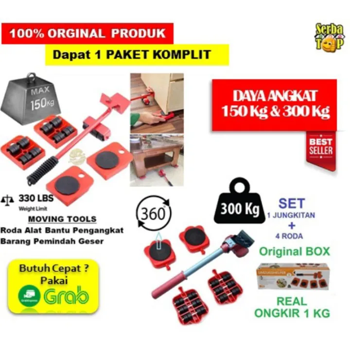 ALAT PEMINDAH BARANG RODA PENGANGKAT FURNITUR ROLLER REMOVER HEAVY MOVE ...