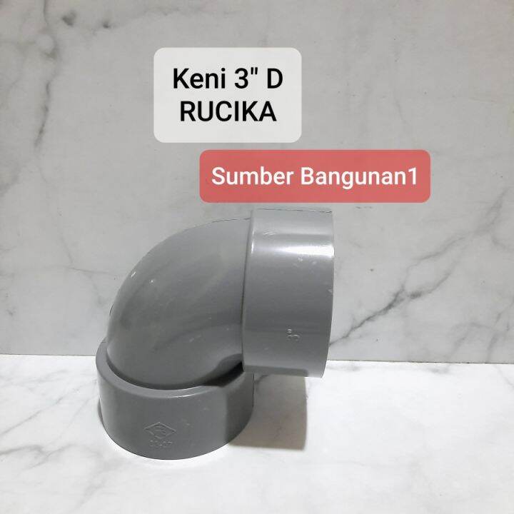 keni 3" Rucika knee besar 3 inch sambungan pipa pralon elbow | Lazada ...