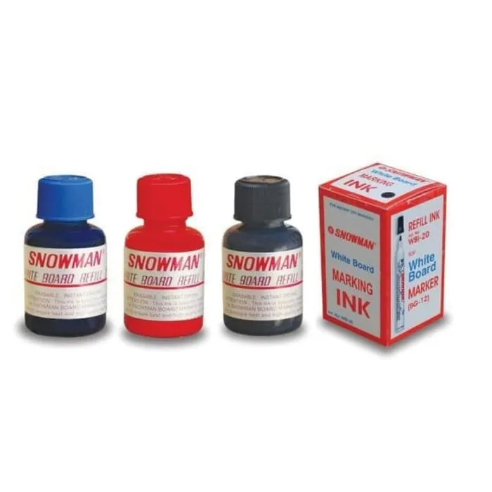 Tinta SnowMan Whiteboard BG-12 Refill Isi Ulang Pilih Warna Spidol ...
