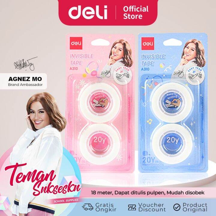 Deli Invisible Tape / Selotip Bening 18m [ Edisi AGNEZ MO ] - CA310 | Lazada Indonesia