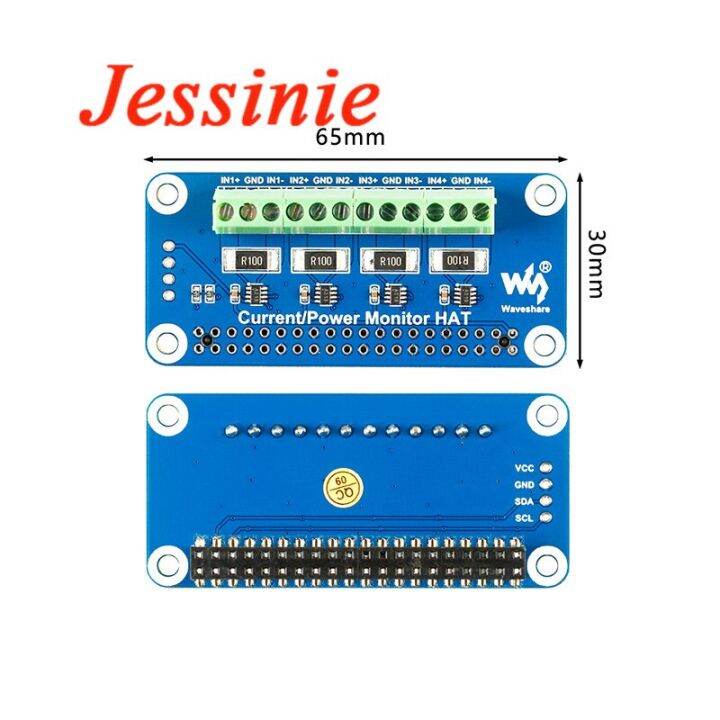 Raspberry Pi Current Voltage Power Monitor HAT 4 Channel Built in ADC ...