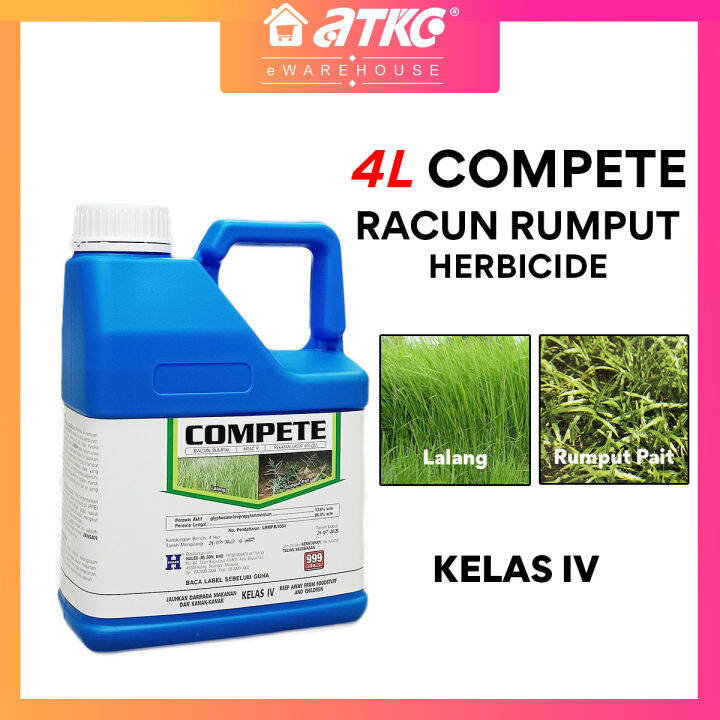 4L Compete Racun Rumput Racun Rumpai Racun Lalang Glyphosate 13.6 ...