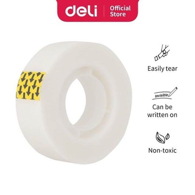 Deli Invisible Tape EA30110 Easy Adhesive 18mm×50um×33m Non-toxic White ...