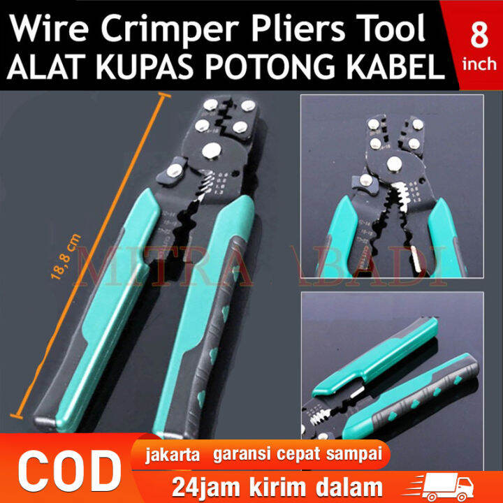 Tang Potong & Kupas Kabel 4in1 Tang Crimping Krimping Skun Wire Pliers ...