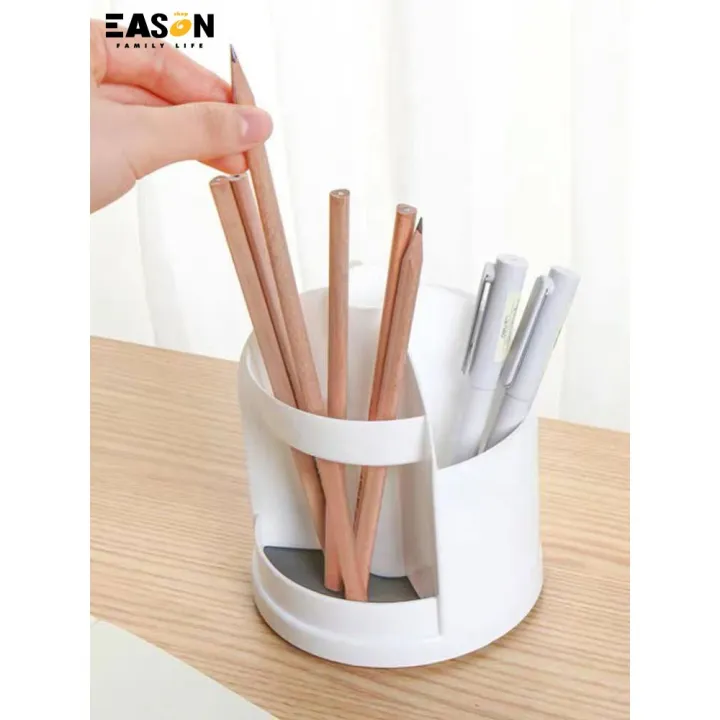 Eason Rotating Pen Holder Organizer Multi-Purpose Desktop Plastic ...