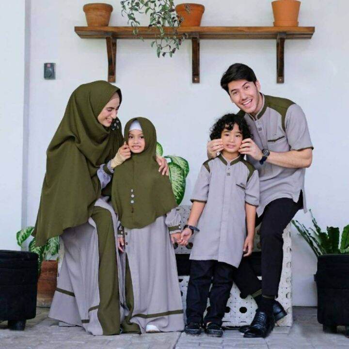 COUPLE FASHION MUSLIM SET KELUARGA COUPLE BAPAK IBU SARIMBIT LENGKAP COD BAYAR DITEMPAT COUPLE ...