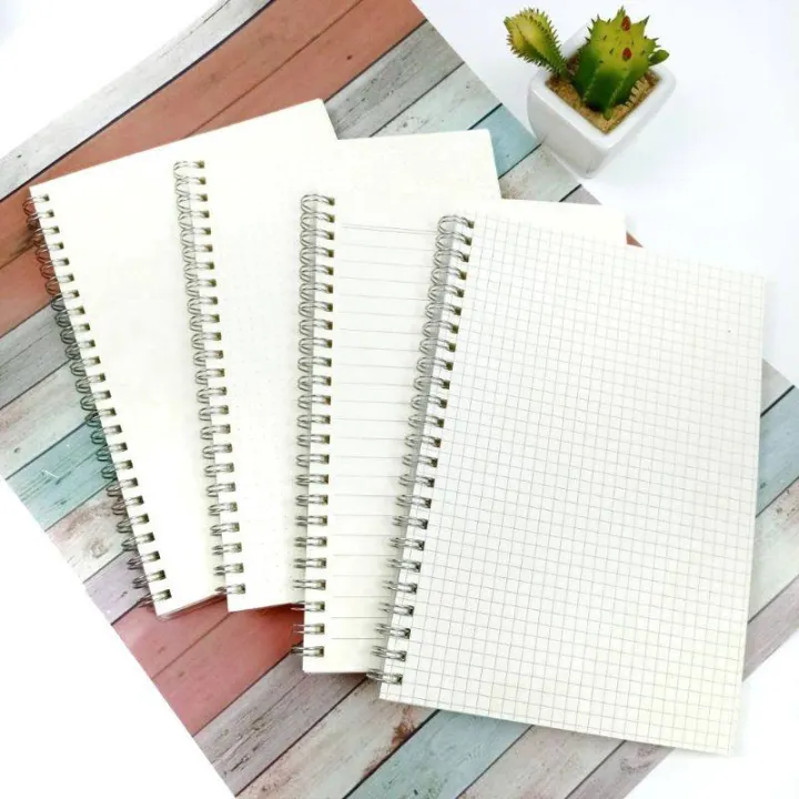 สมุด ปกพลาสติก สมุดสันห่วง สมุดโน็ต ขนาด A5 บรรจุ 1 เล่ม เส้นกริด เส้น ...