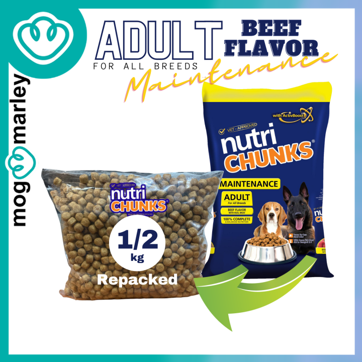 Nutri Chunks Maintenance Beef Flavor Adult for all breeds Dry Food ...