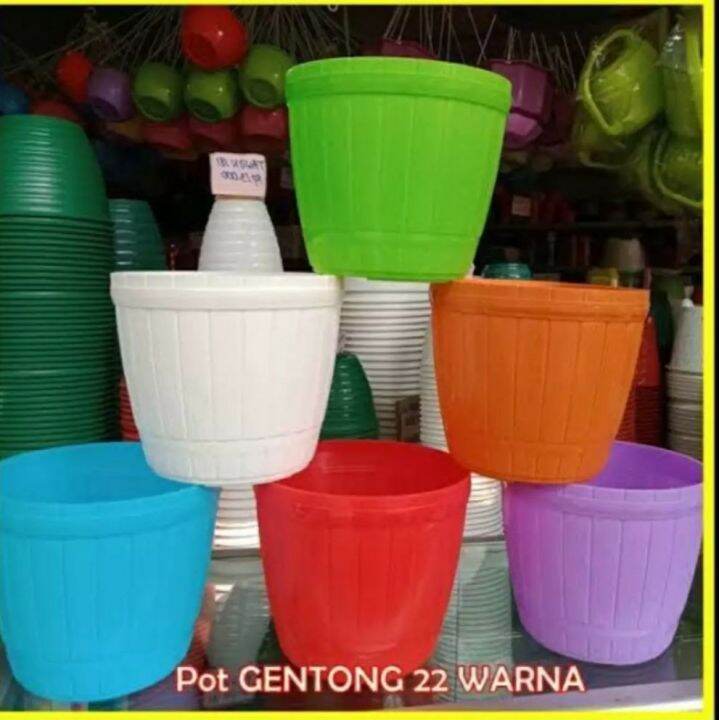 pot bunga model gentong ukuran 22 cm warna | Lazada Indonesia