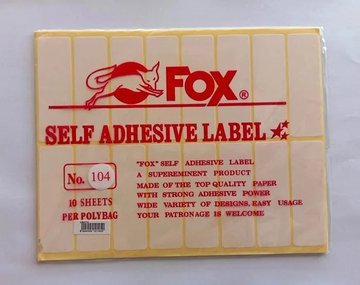 Fox Label Sticker No. 104 Self Adhesive Stiker Label Undangan Nama Pack ...