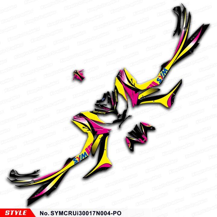 Aftermarket Personalised Graphics Vinyl Wrap Kit for SYM Cruisym 300 ...