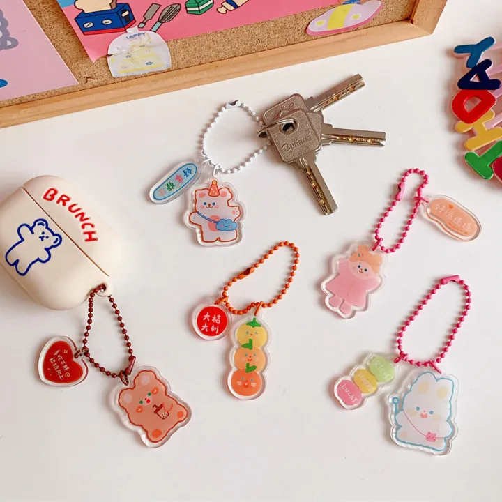 Sanhe Japanese Girl Heart Transparent Acrylic Pendant Ins Tide Accessories Student Cute Keychain ...