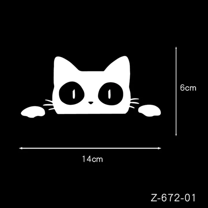 SUPE Cute Cat Car Stickers And Decals Wrap Vinyl Animals Auto Windows ...