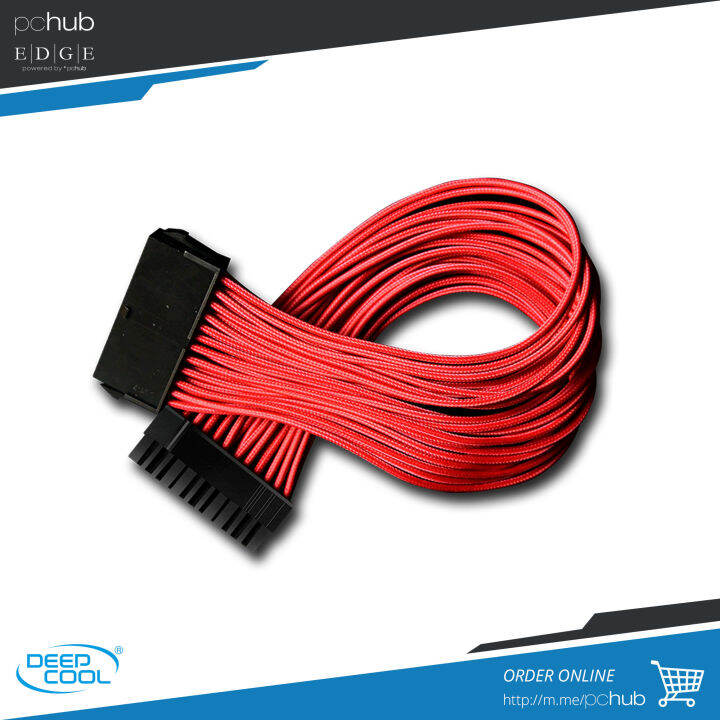 Deep Cool DC EC300, mod cable, red, 24 pin MB power extension 300mm, pn: DP-EC300-24P-RD | Lazada PH