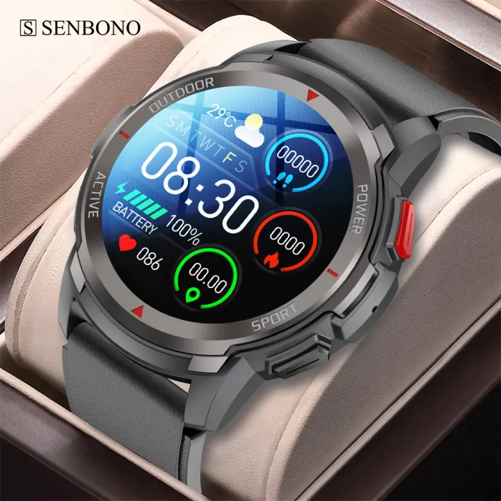 SENBONO Bluetooth Call Smart Watch Round Men's Smart Watch Bluetooth ...