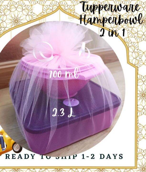 Tupperware Hadiah 2 in1 Hamper Oval Servelier Bowl 700ml & Freezermate ...