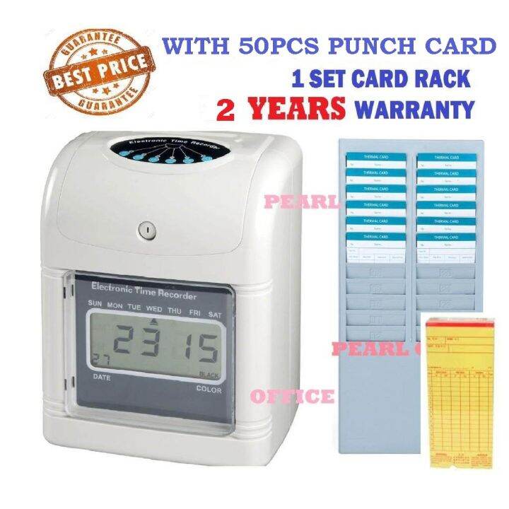 DIGITAL TIME RECORDER PUNCH CARD MACHINE (2 YEARS WARRANTY) | Lazada