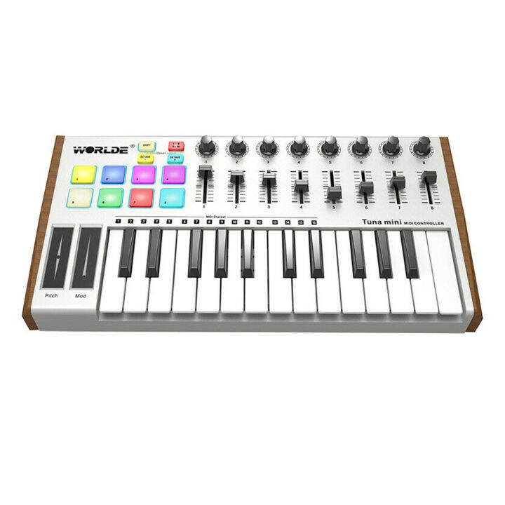 WORLDE TUNA MINI Ultra-Portable 25-Key USB MIDI Keyboard Controller 8 ...