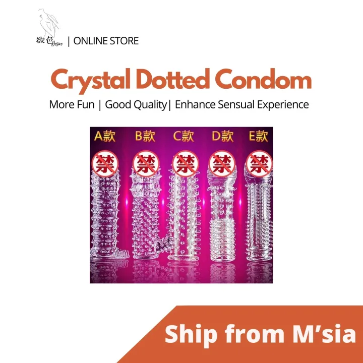 Reusable Crystal Condom Enlarge Extender Sleeve Kondom Berduri ...