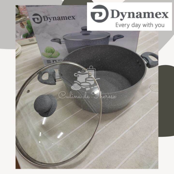 Dynamex Marble Induction Casserole Non-stick Coating Soft Touch Handle ...