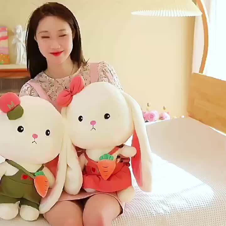 hksh ตุ๊กตากระต่ายของเล่นตุ๊กตาน่ารักแครอทกระต่ายสีขาวหมอนกอดคู่รัก ...