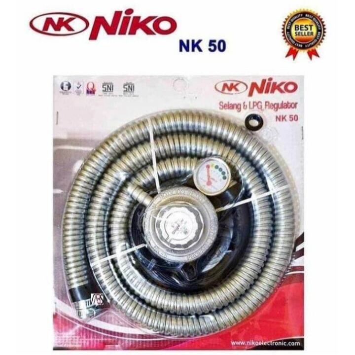 Selang dan Regulator Kompor Gas Niko NK-30 - Niko NK30 Selang LPG 1,8m ...