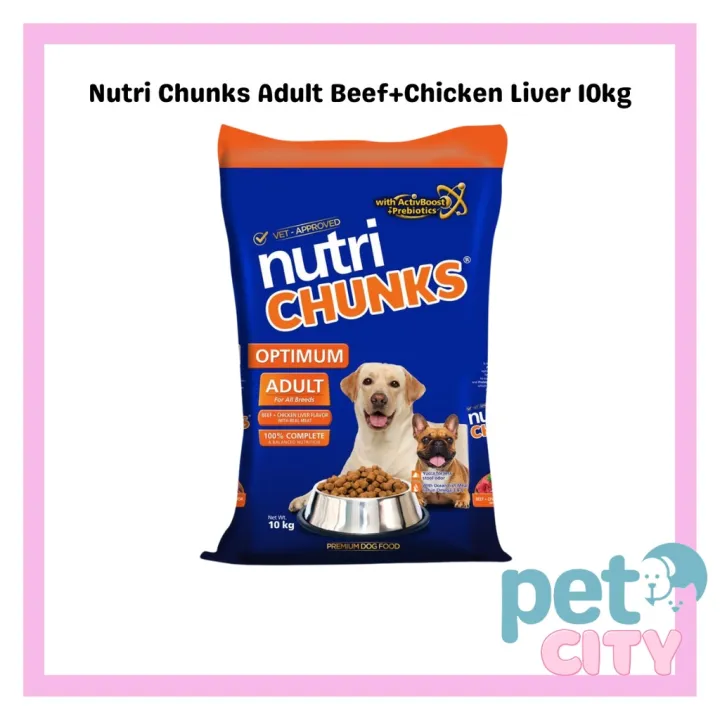 Nutri Chunks Adult Beef+Chicken Liver 10kg | Lazada PH