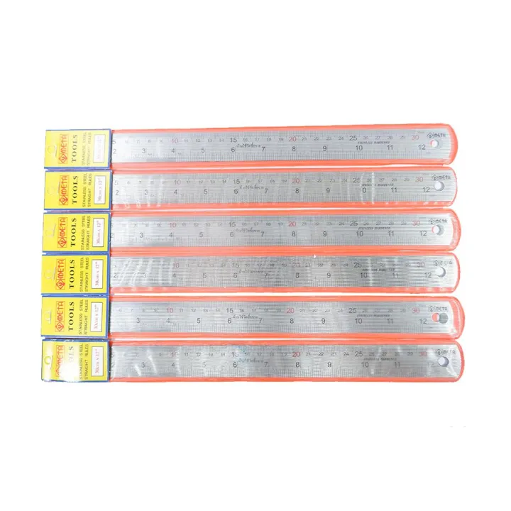 ไม้บรรทัดเหล็กฟุต 6อัน/แพ็ค ( Steel Ruler META 6 A/P ) | Lazada.co.th